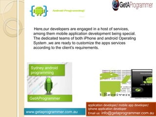 Android Programming Sydney | PPTX | Operating Systems | Computer Software and Applications