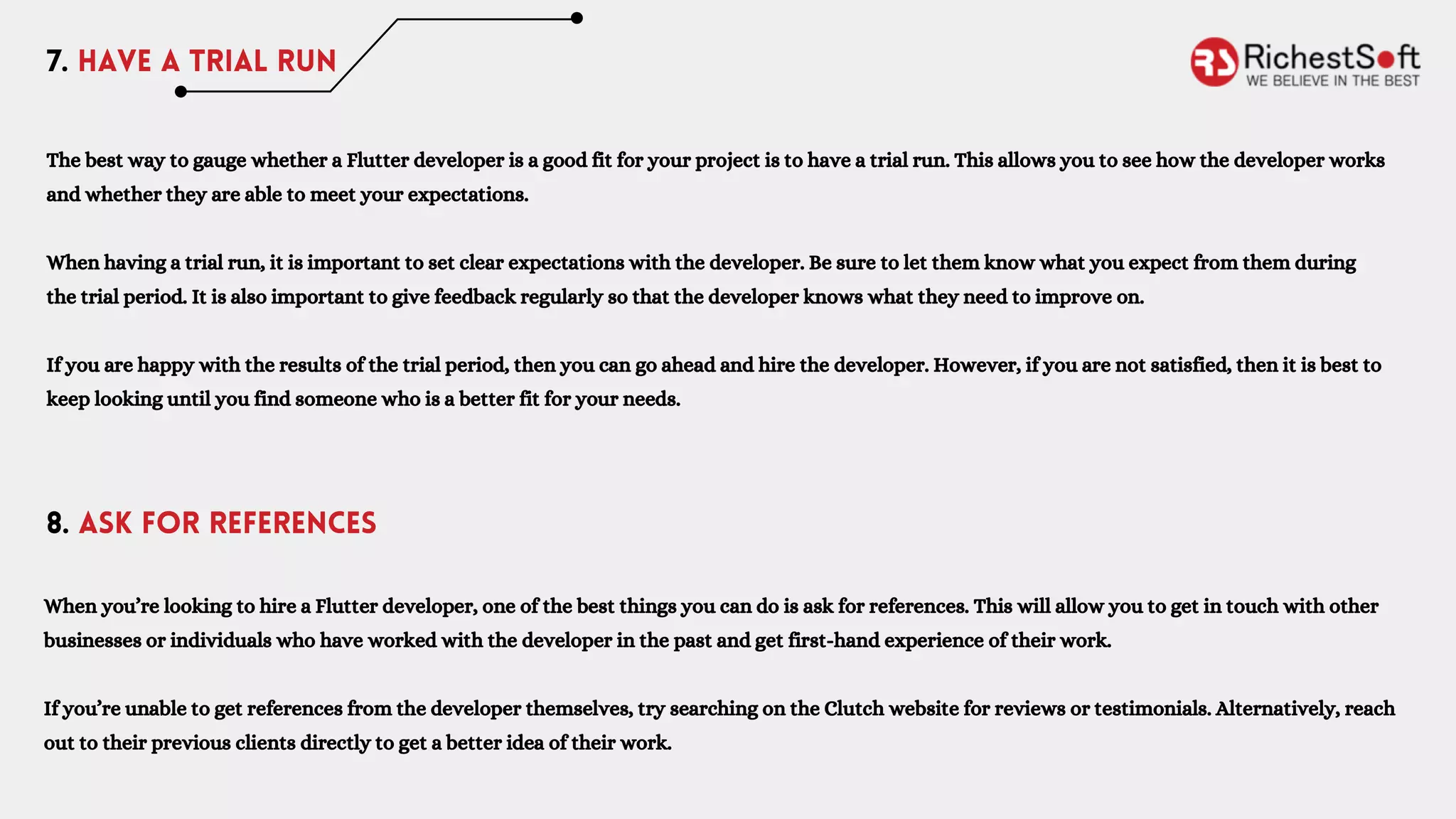 Top 10 Tips For Hire Flutter App Developer | Richestsoft | PDF