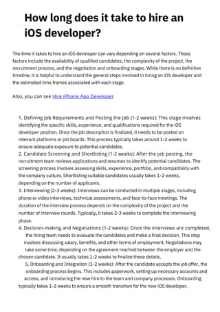 Hire iOS Developer | PDF