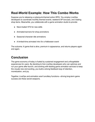 How Hiring LiveOps Developers and Game Animation Services Boosts Long ...