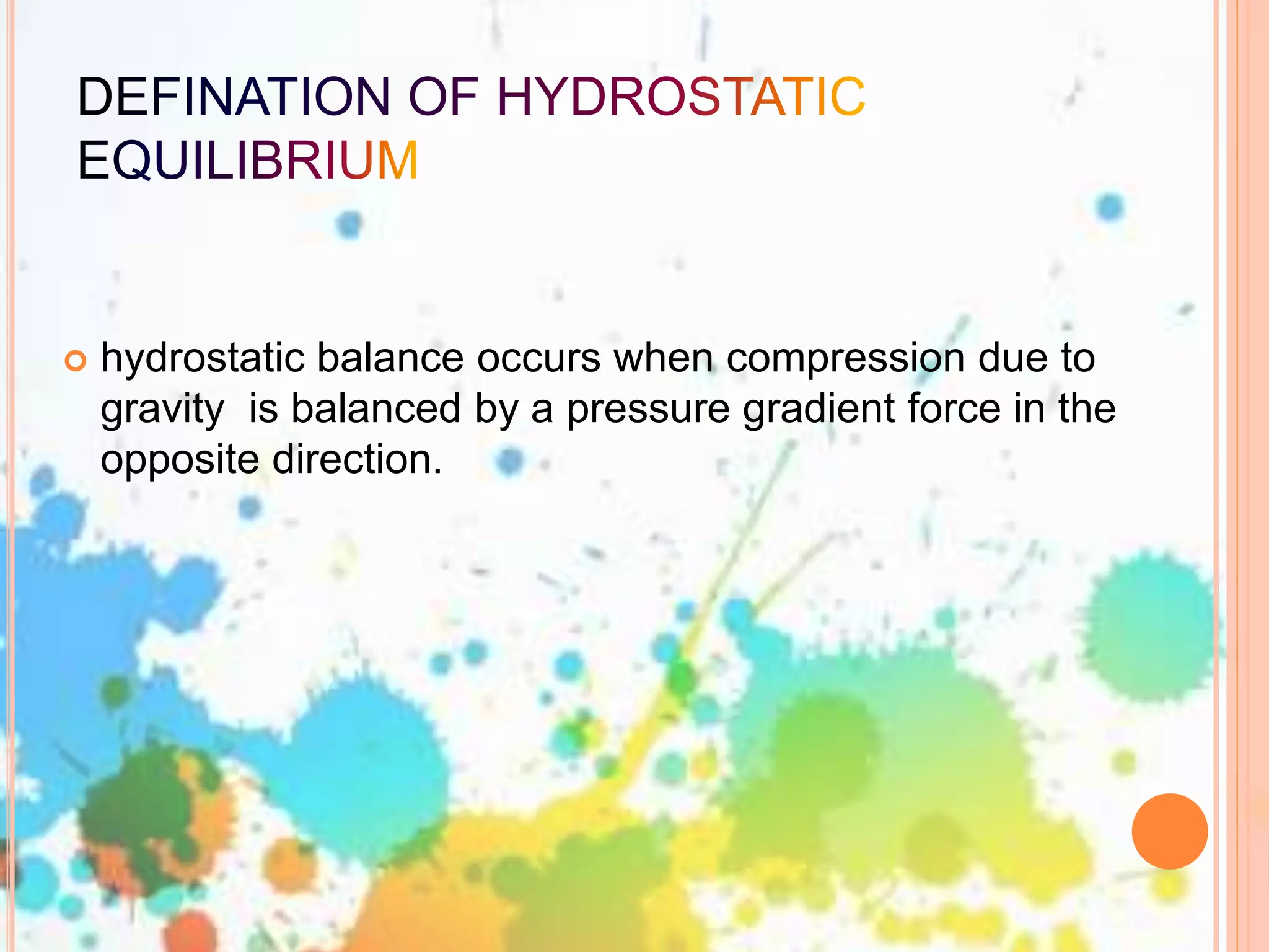 hydrostatic equilibrium | PPTX
