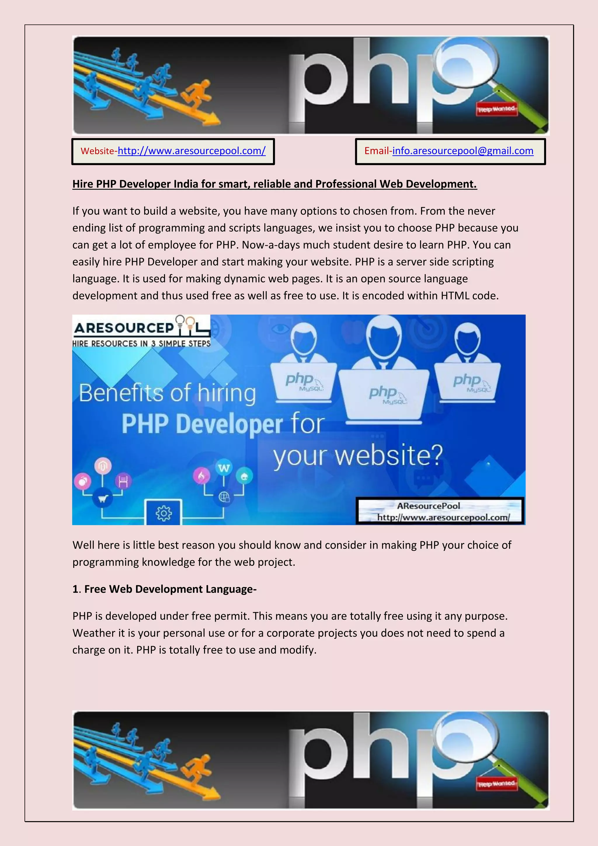 Hire PHP Developer India for smart, reliable and Professional Web ...