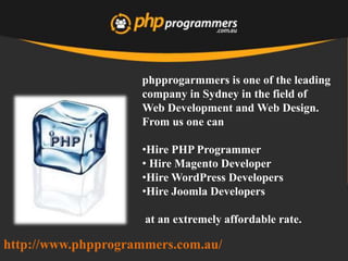 Hire php programmers | PPTX | Web Development | Internet