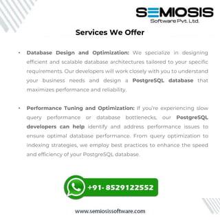 Hire PostgreSQL Developer - ☎ +1 9177322215 | PDF