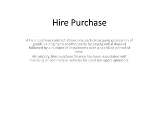 Hire purchase | PPTX