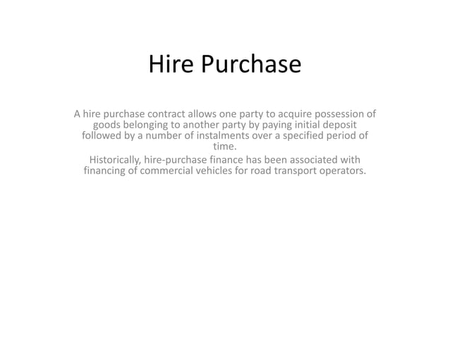 Hire purchase | PPTX