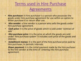 Hire purchase agreement - Unitedworld School of Business | PPT