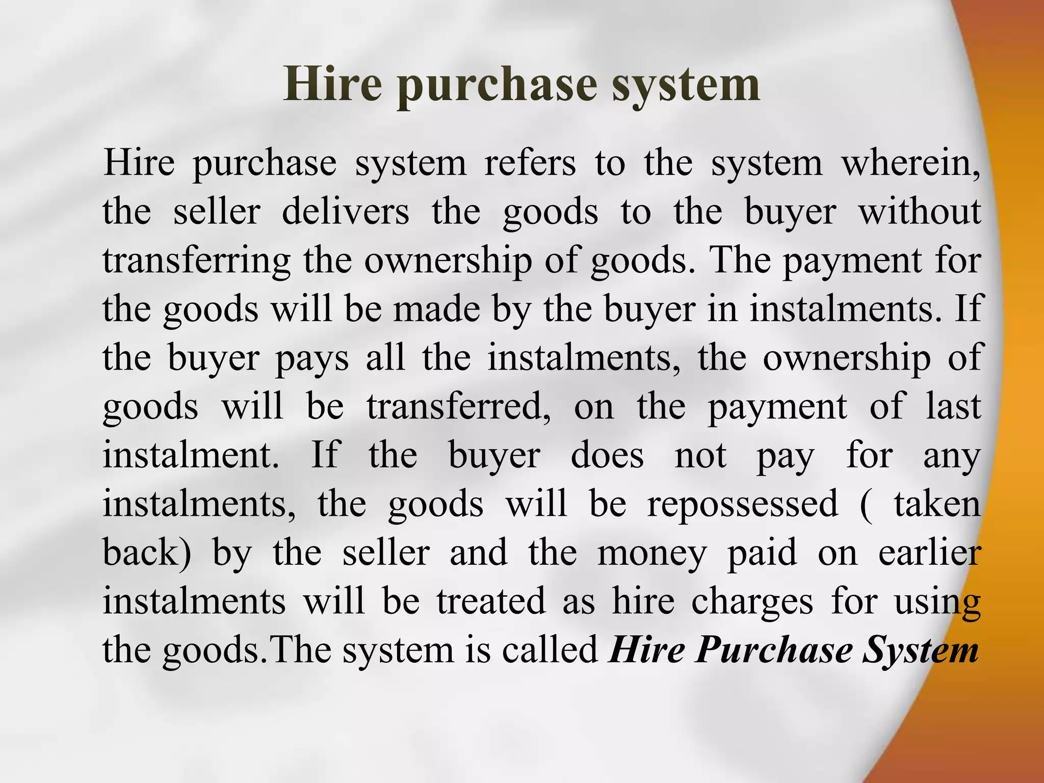 hire purchase system sims | PPT