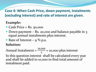 Hire purchase system calculation of interest | PPTX
