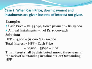 Hire purchase system calculation of interest | PPTX
