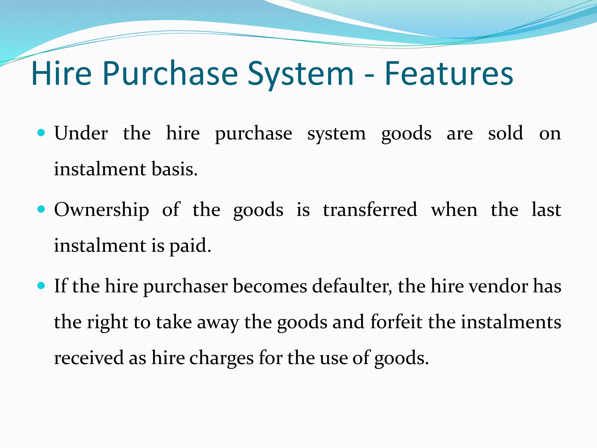 Hire purchase system default and repossession | PPTX