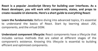 React Developer: A Short Guide to Everything React | PPT