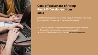 Hire ReactJS Developer India by Invedus Outsourcing | PPT