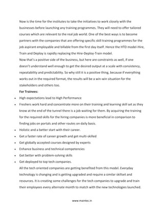 Hire,train & deploy | Maintec | PDF