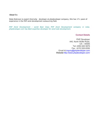 Hire zend php developer | PDF | Web Development | Internet