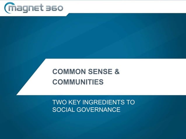 Common Sense in Uncommon Times | PPT