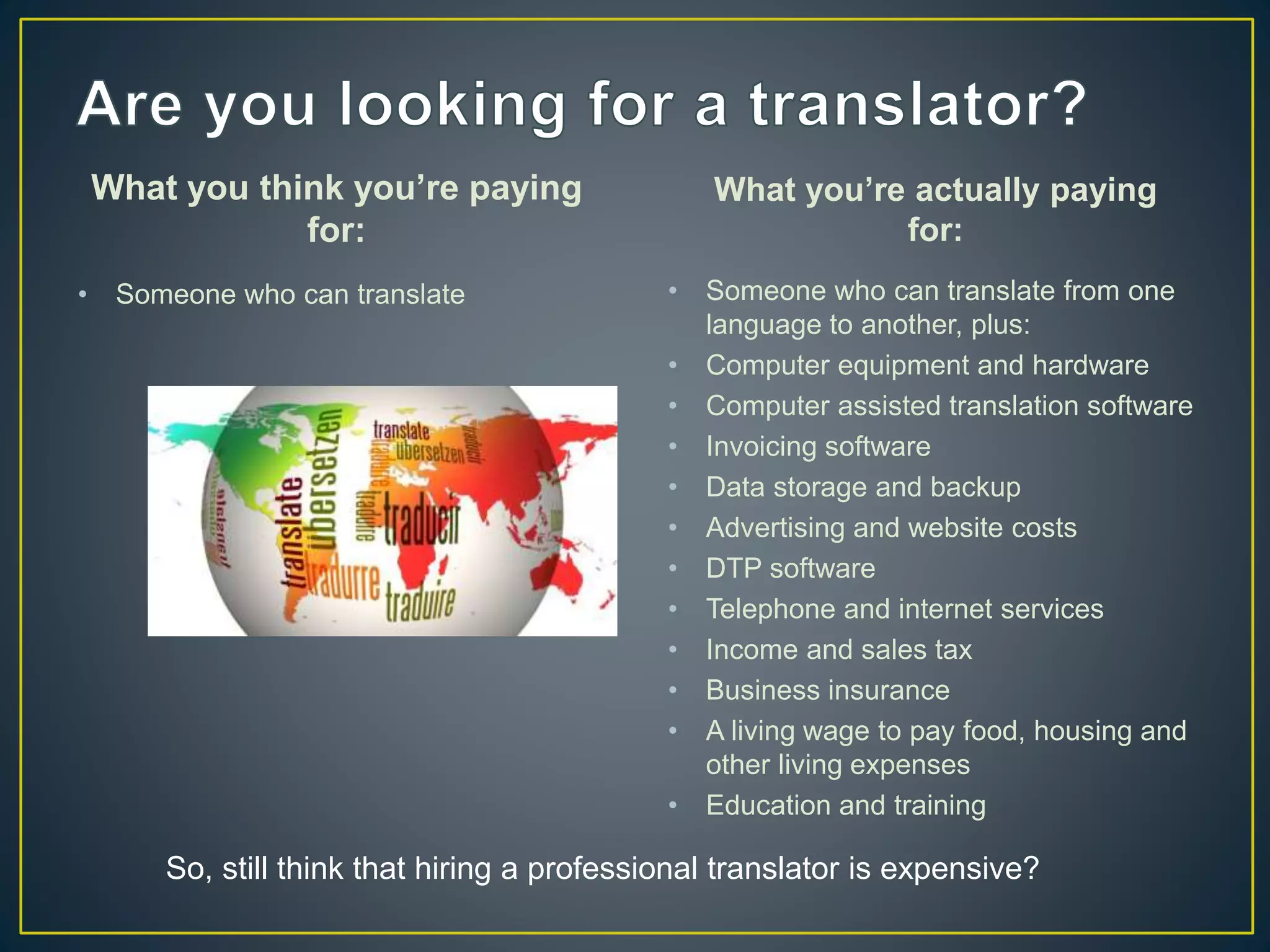 Hiring a translator | PPTX