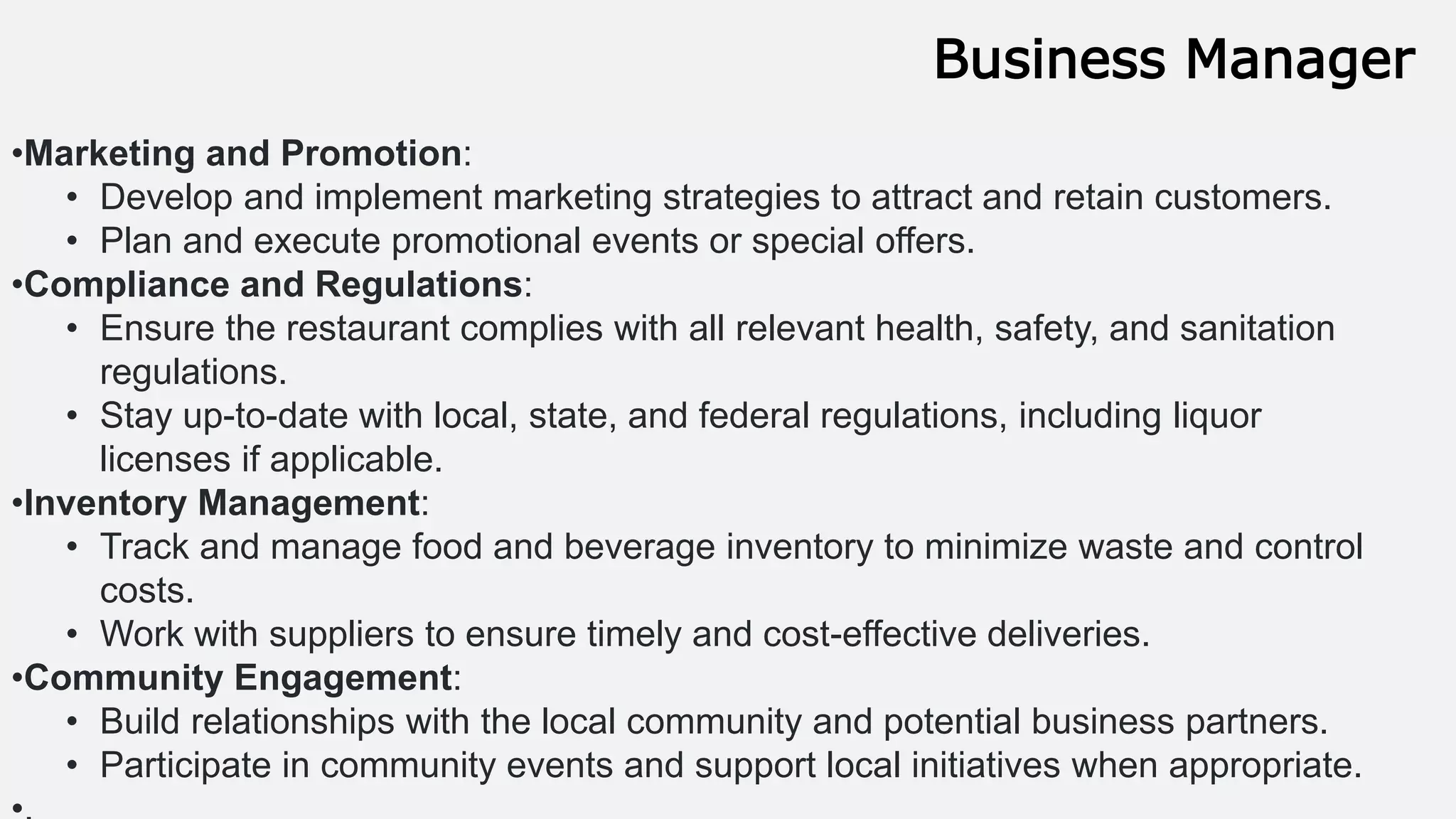 Hiring Business Manager Contact HR Absolute barbecue Wilson Menezes ...