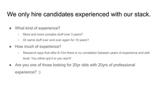 Hiring developers demystified | PPT