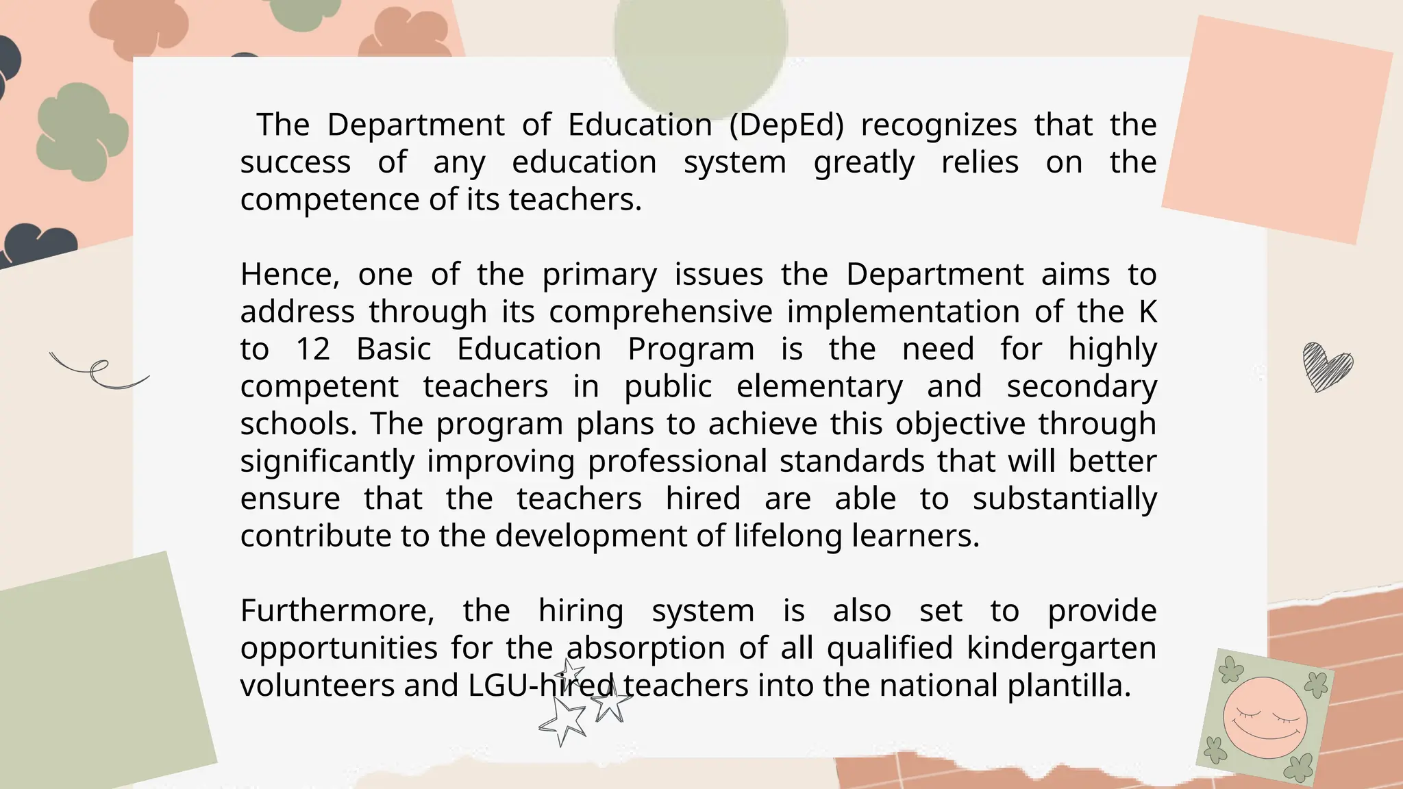 HIRING GUIDELINES FOR TEACHER 1 per DepED Order 7 s. 2015 | PPTX