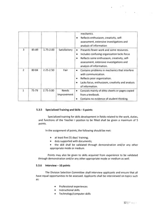 Hiring guidelines for teacher 1 positions do s2014 014 | PDF
