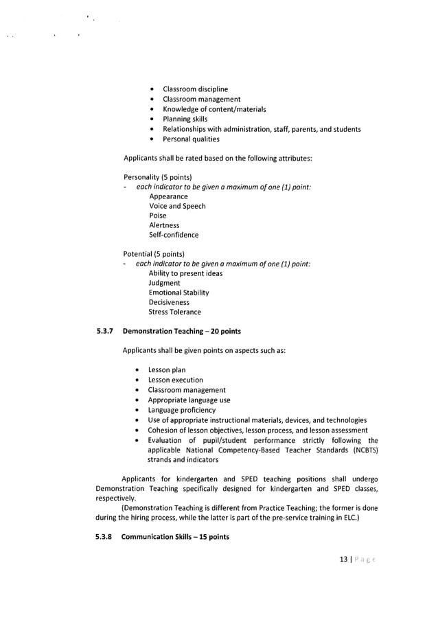 Hiring guidelines for teacher 1 positions do s2014 014 | PDF
