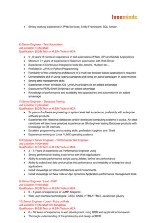 Hiring@innominds | PDF