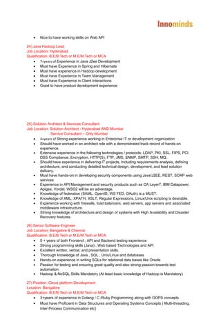 Hiring@innominds | PDF