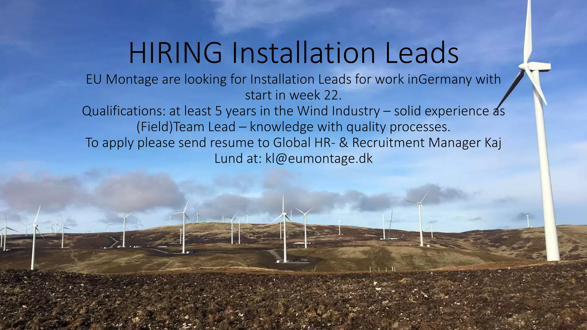 Hiring installation leads | PPTX