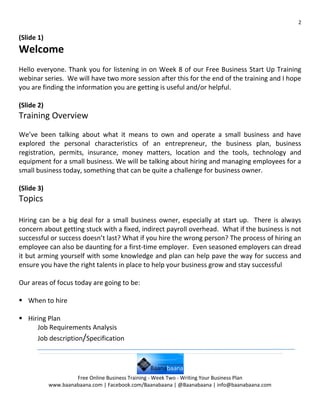 Hiring & Managing Small Business Employees Training Transcript | PDF