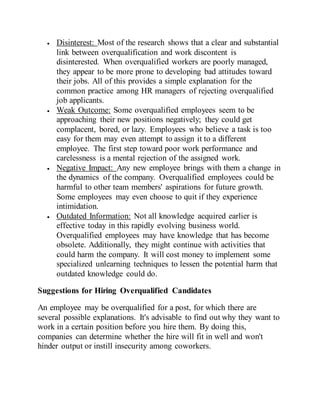 Hiring Overqualified Employees: Helpful or Harmful? | PDF | Career ...