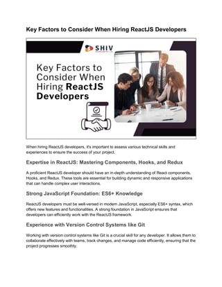 Why Hiring ReactJS Developers in India is a Smart Choice? | PDF