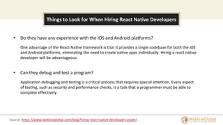 Hiring React Native Developers: A Comprehensive Guide | PPT
