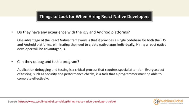 Hiring React Native Developers: A Comprehensive Guide | PPT