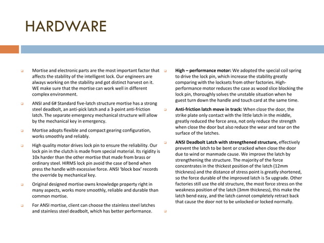 HIRMS COMPLETE DOOR LOCK LIST | PPT