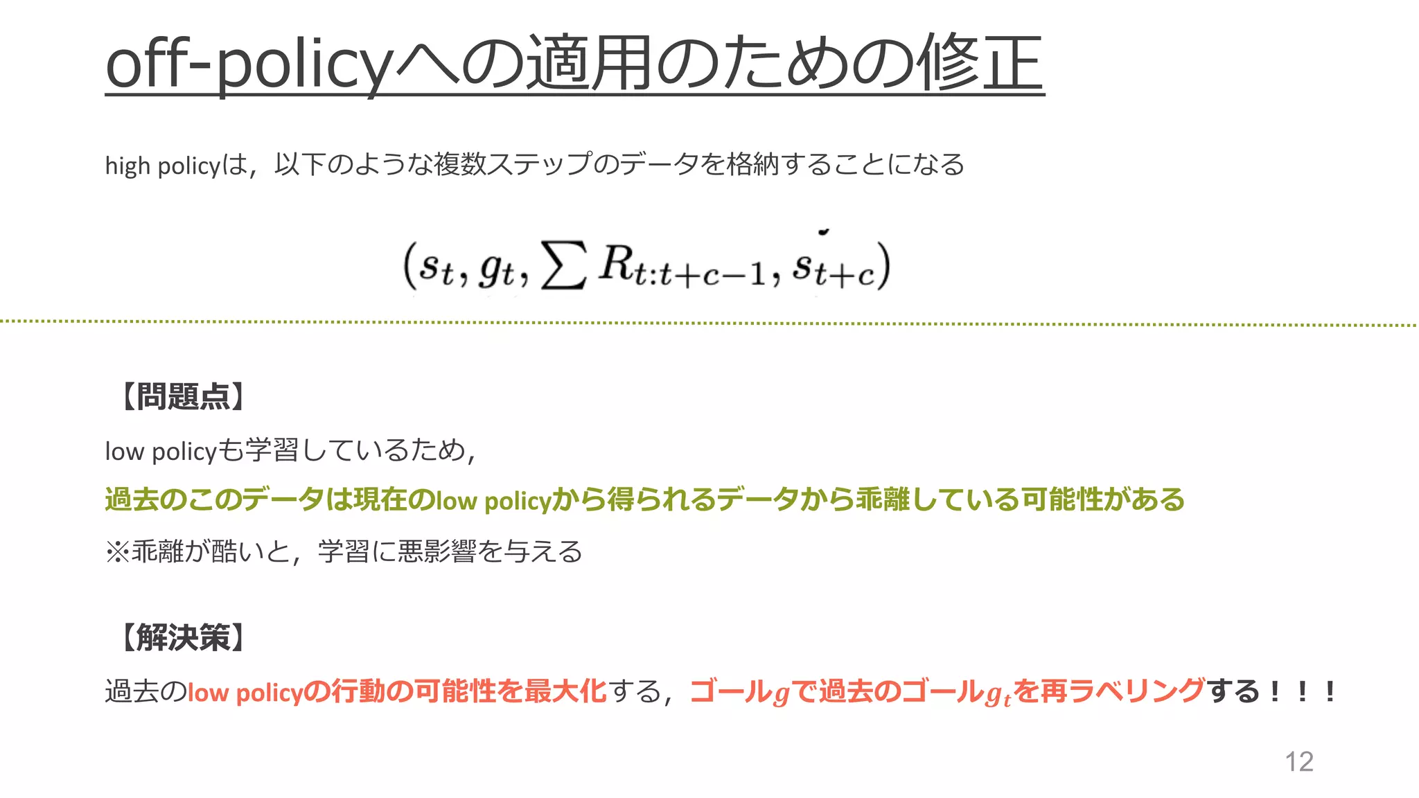 【論文紹介】 Data-Efficient Hierarchical Reinforcement Learning | PDF