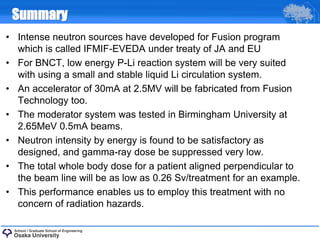 Progresses in Liquid Li based neutron source for BNCT - Hiroshi horiike - Aug 2019 | PDF