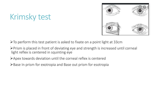 Hirschberg and krimsky test.pptx | Eye and Vision Conditions | Diseases ...
