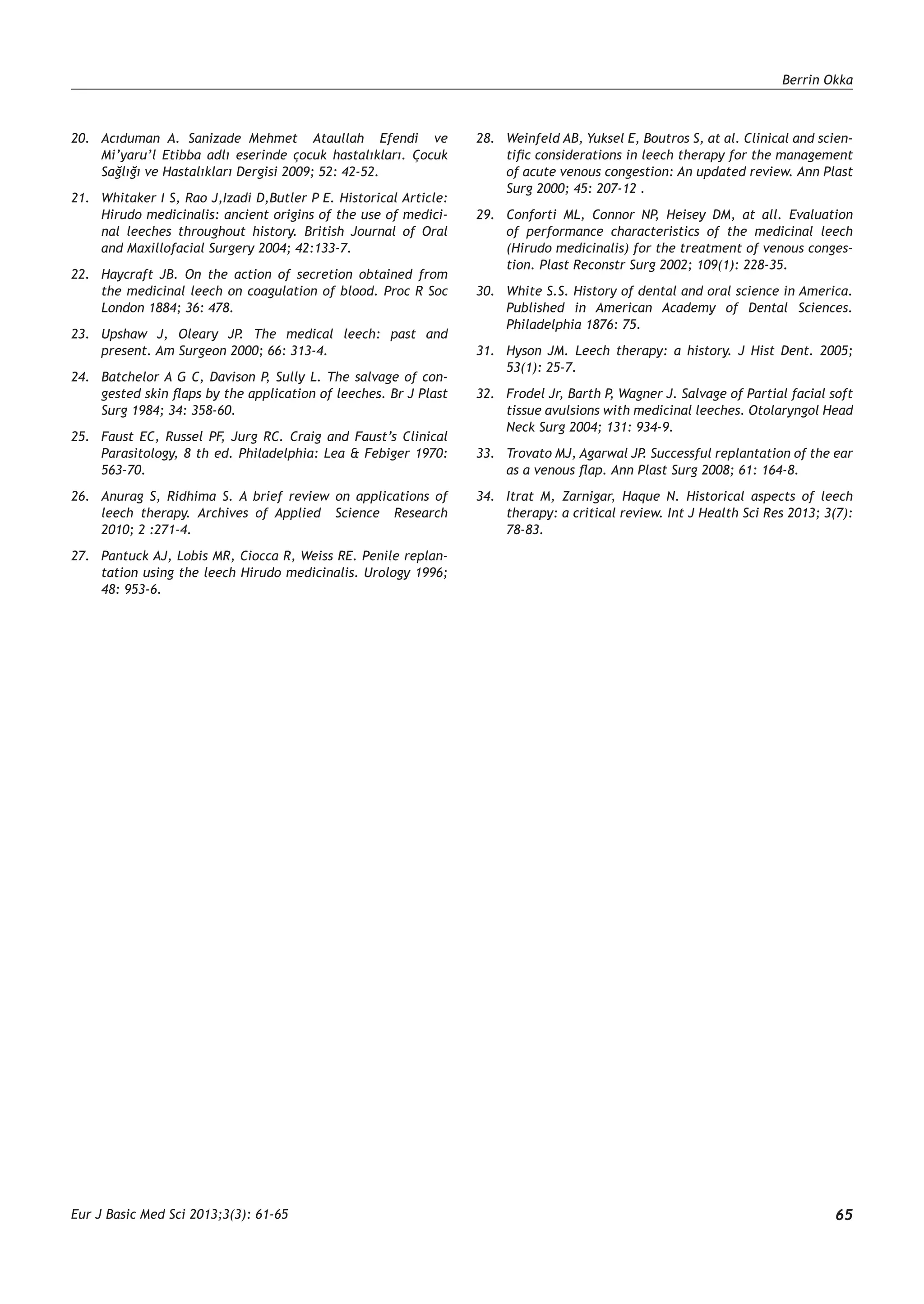 Hirudotherapy from past to present | PDF