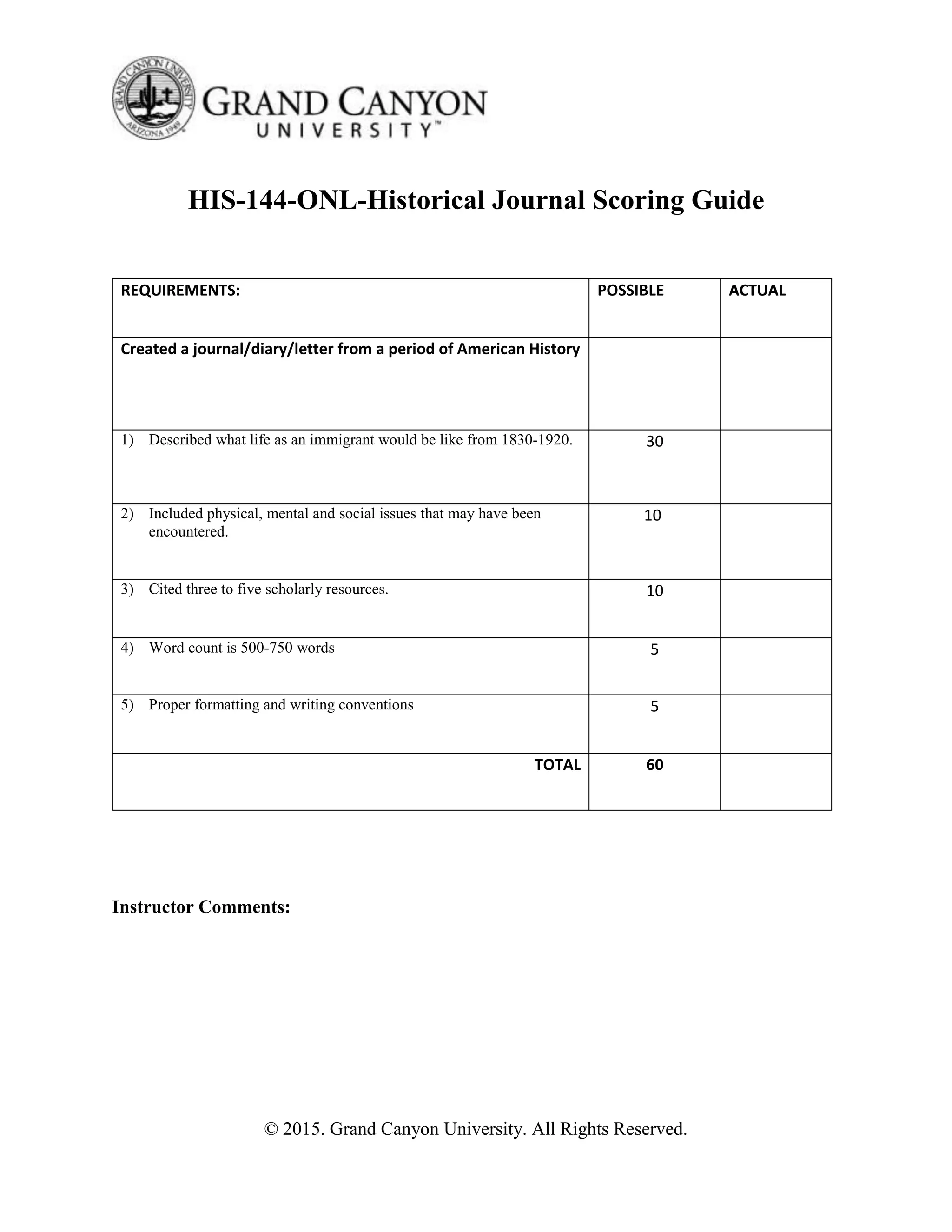 HIS-144.ONL.Historical Journal.Scoring Guide.docx