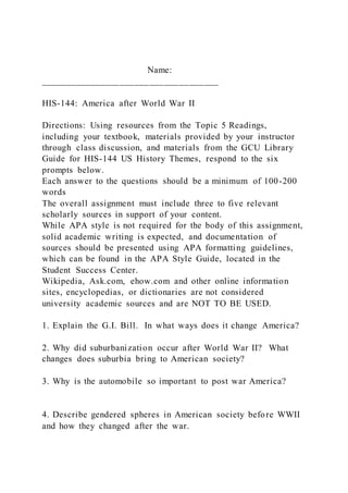 HIS-144 ONL America after World War II Scoring Guid | DOCX