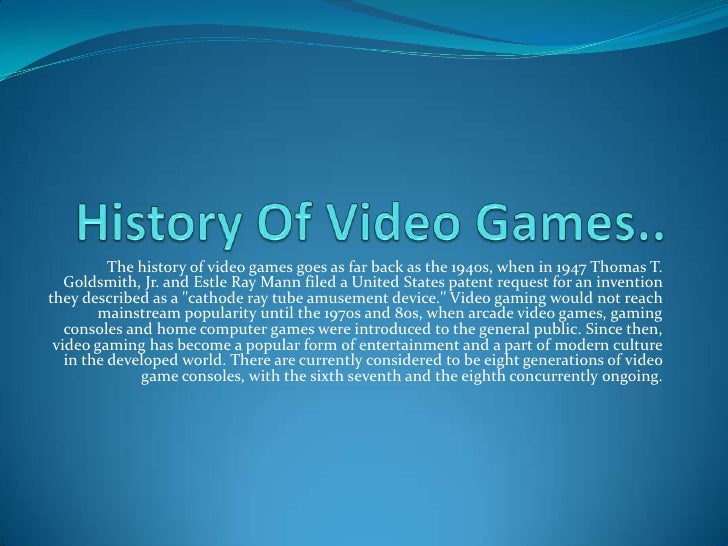 His Story Of Video Games Copy