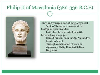 His 101 chapter 4 the greek world expands 400-150 b.c.e. spring 17 ...