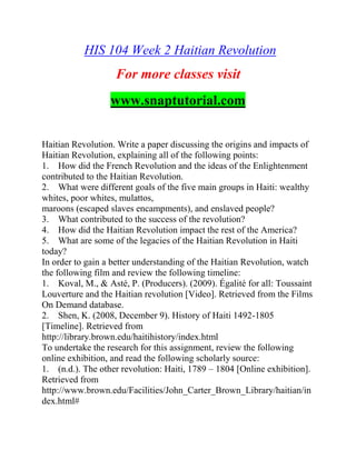 HIS 104 help Successful Learning/Snaptutorial | PDF