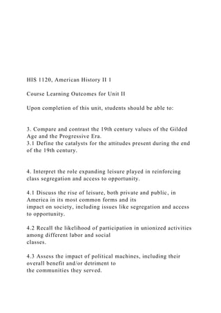 HIS 1120, American History II 1 Course Learning Out.docx