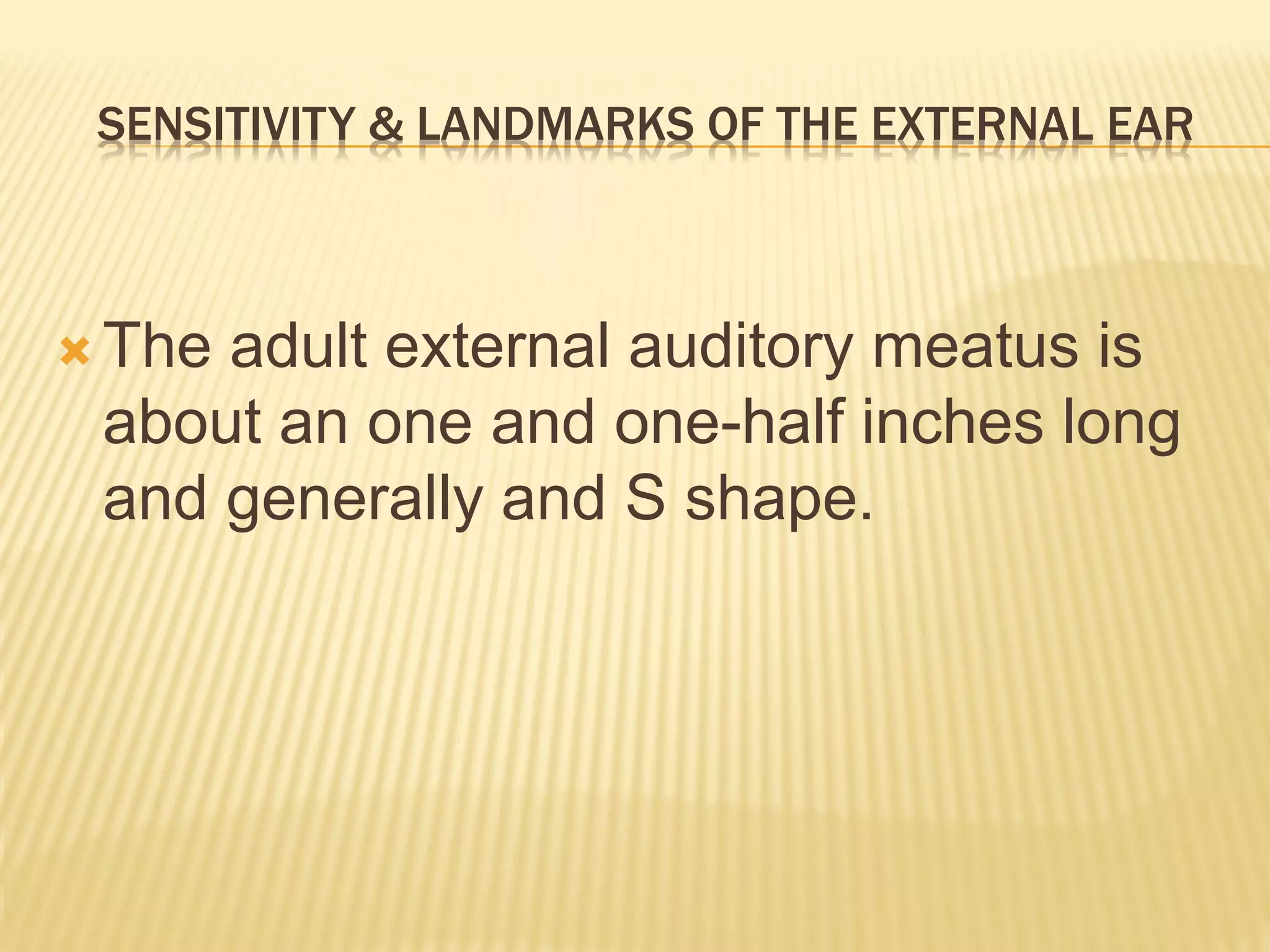 His 125 auditory sensitivity and landmarks of the external ear | PPT
