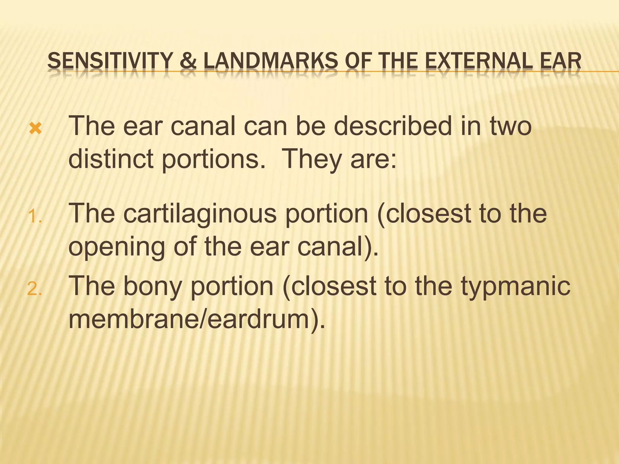 His 125 auditory sensitivity and landmarks of the external ear | PPT