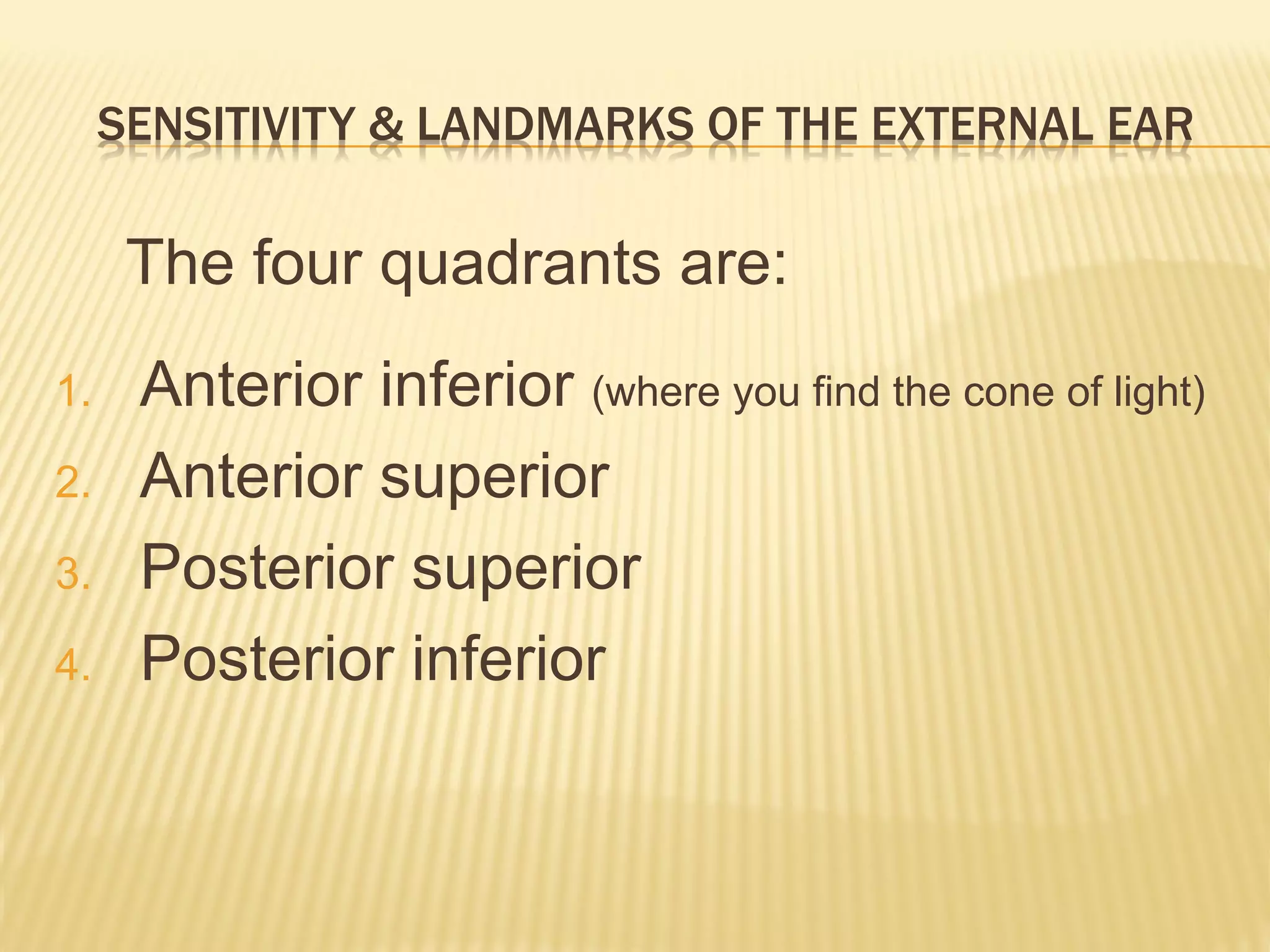 His 125 auditory sensitivity and landmarks of the external ear | PPT