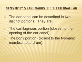 His 125 auditory sensitivity and landmarks of the external ear | PPT