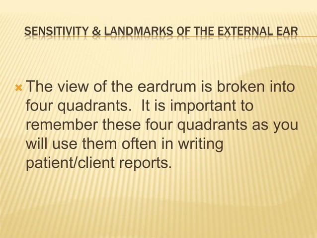 His 125 auditory sensitivity and landmarks of the external ear | PPT